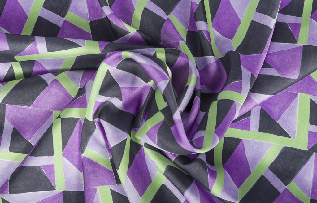 Saten seda estampado geométrico - Telas Vicente - Córdoba - Telas y ...